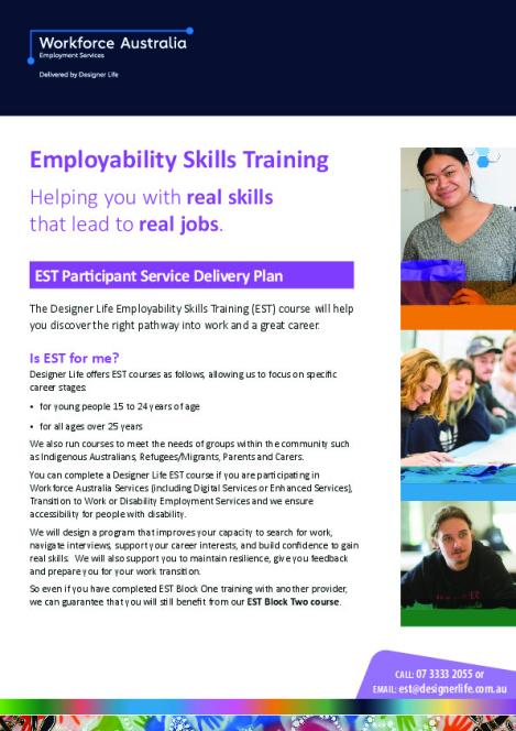 EST Service Delivery Plan - QLD - Townsville - Designer Life (Participant) - Department of ...